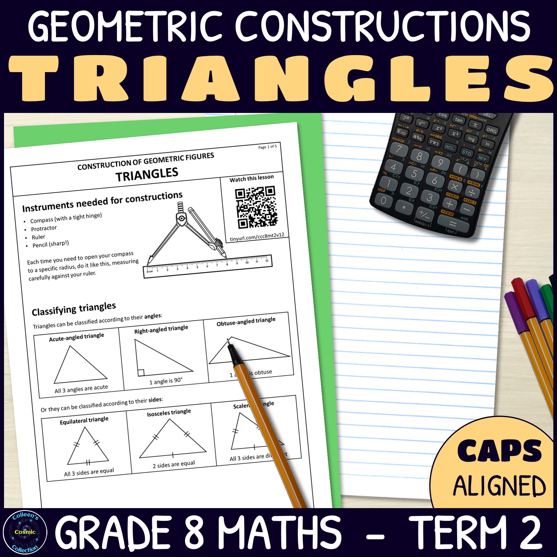 Constructing Triangles - Grade 8 Maths Term 2 Lesson 12 CAPS - Colleen ...