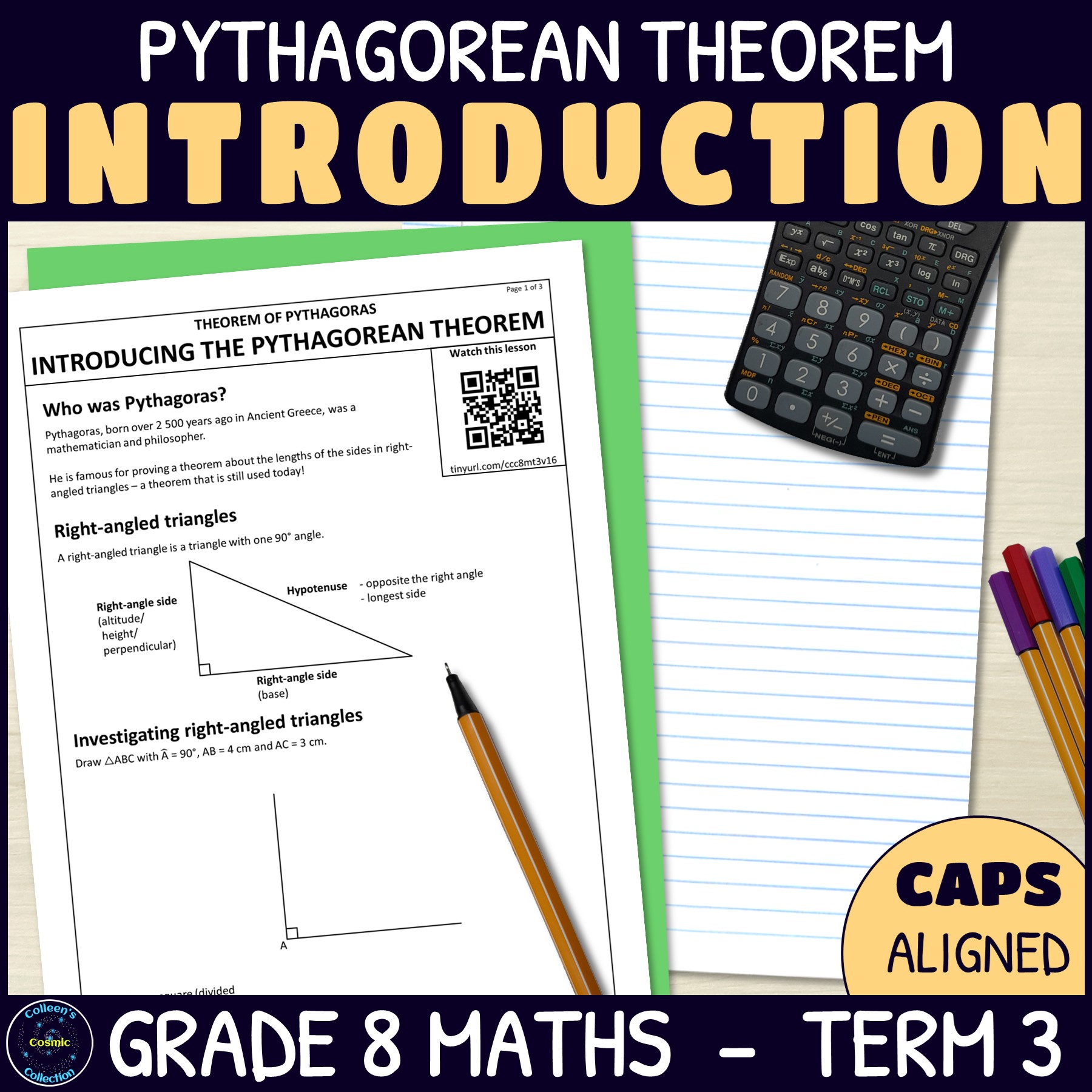 Introduction to the Pythagorean Theorem - Grade 8 Maths Term 3 Lesson ...