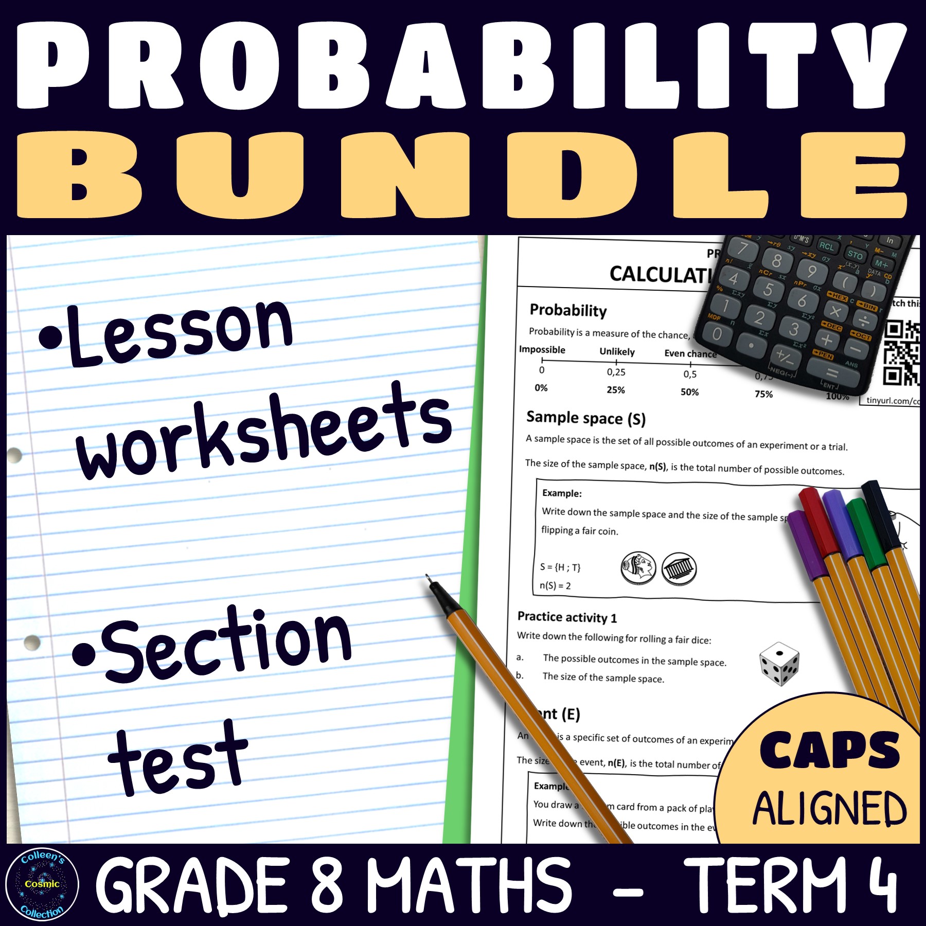 Grade 8 Maths Term 4 Probability Section BUNDLE - CAPS - Colleen's ...