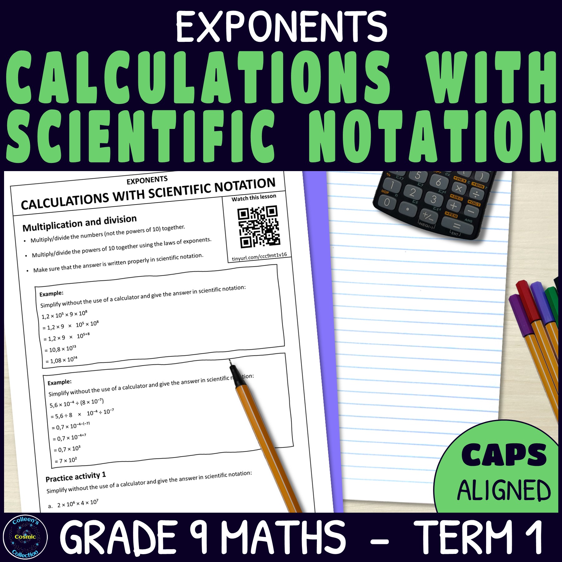 Calculations with Scientific Notation - Grade 9 Maths Term 1 Lesson 16 ...