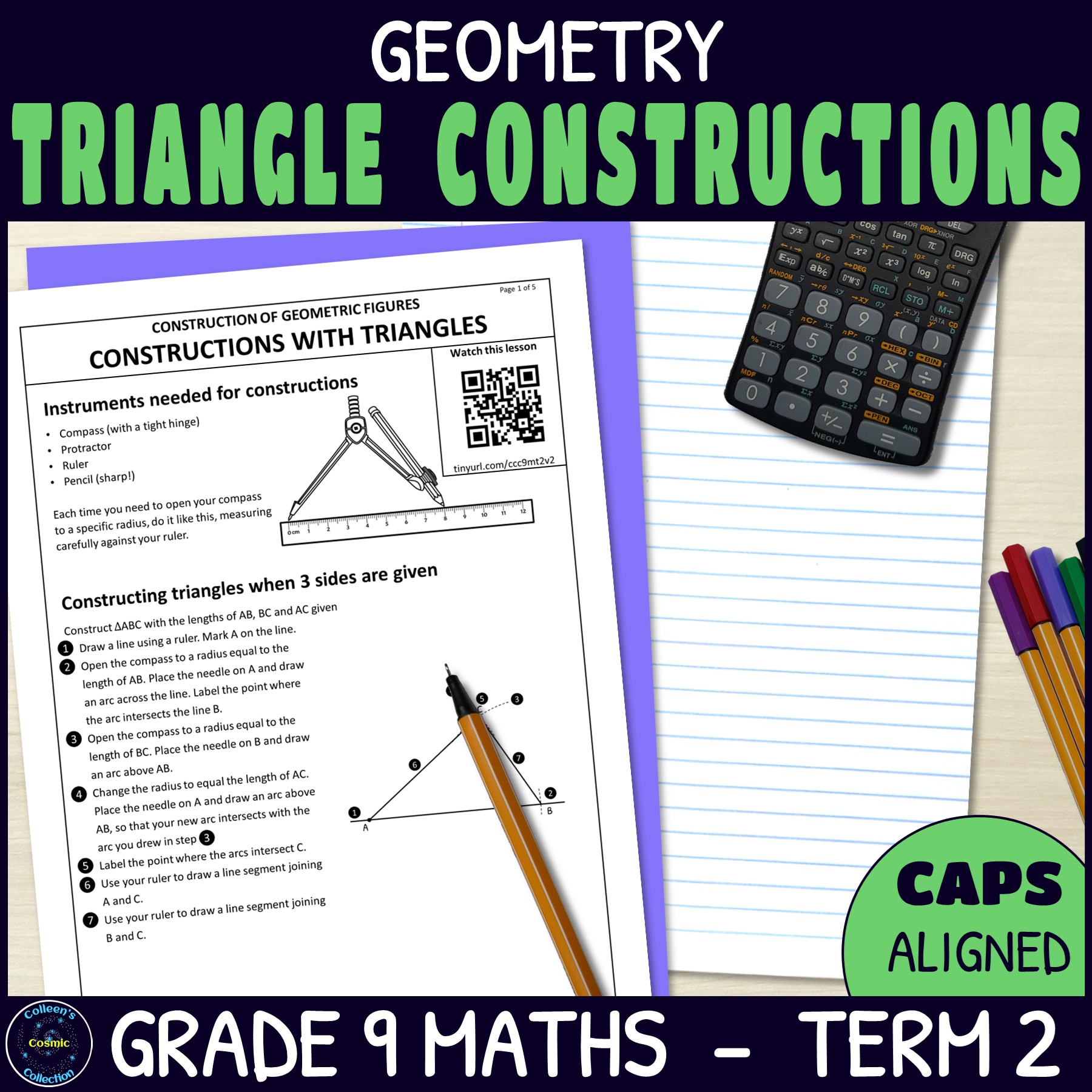 Constructions with Triangles - Grade 9 Maths Term 2 Lesson 2 CAPS ...