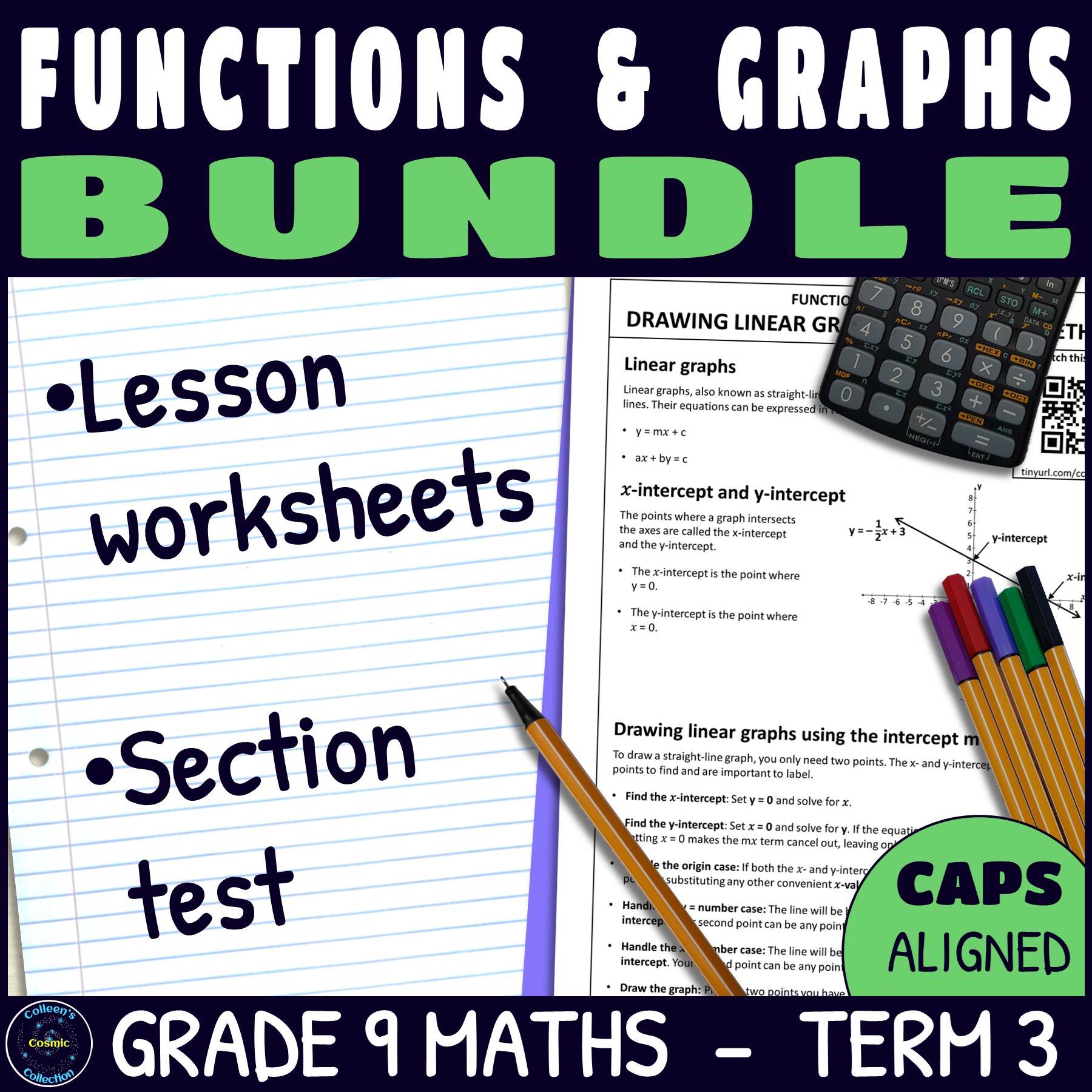 Grade 9 Functions & Graphs Bundle | Linear Graphs | CAPS-Aligned ...