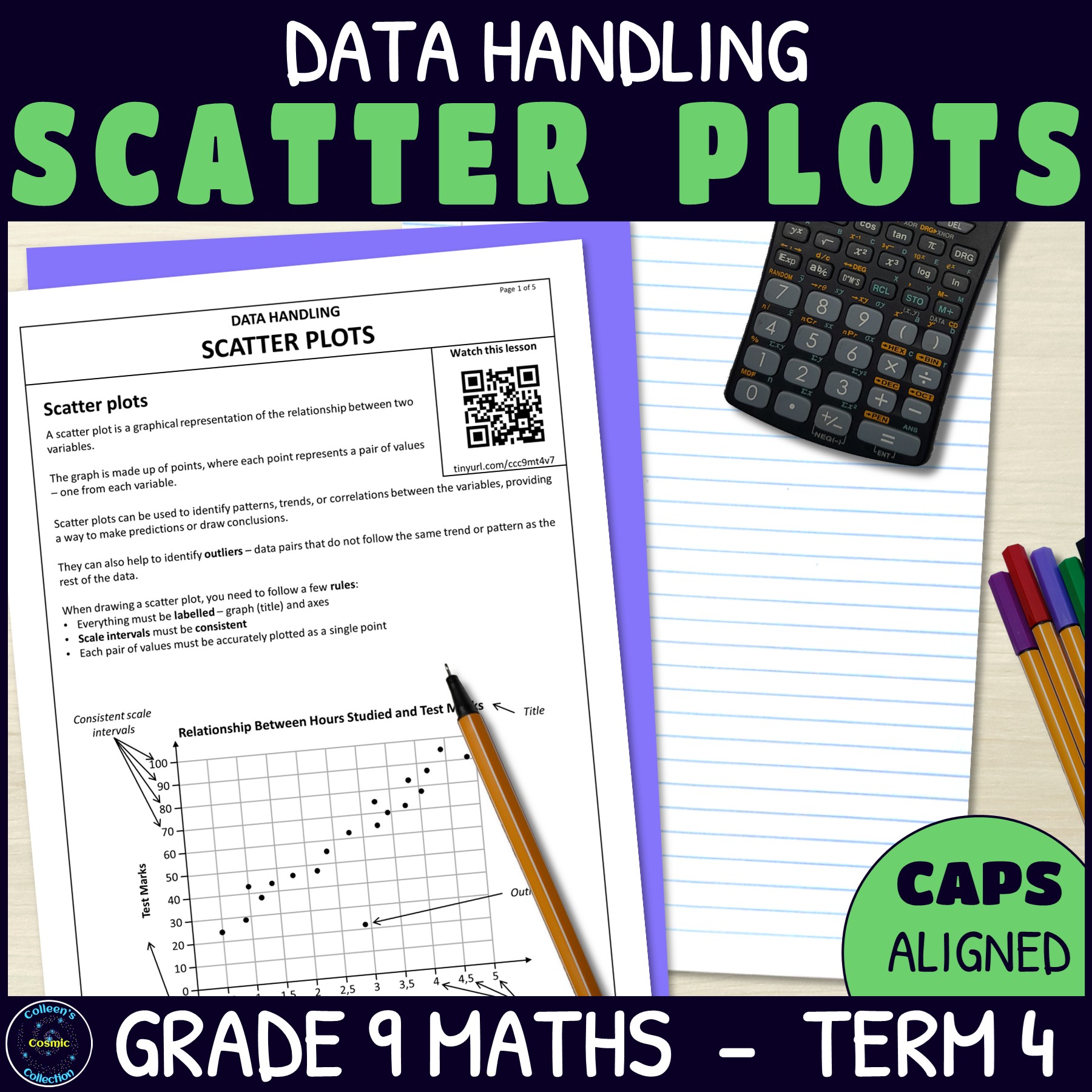 Scatter Plots & Correlation & Line of Best Fit Data Handling Worksheets ...